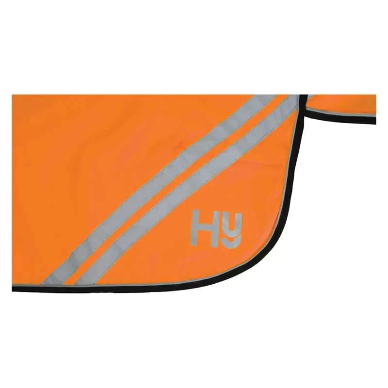 Hy Equestrian Reflector Mesh Exercise Sheet in Orange
